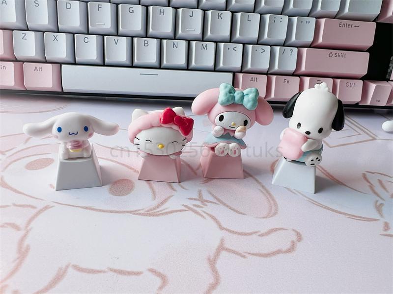 Sanrio Kawaii Cinnamorol Keycaps Mechanical Keyboard Caps Hello Kitty ...