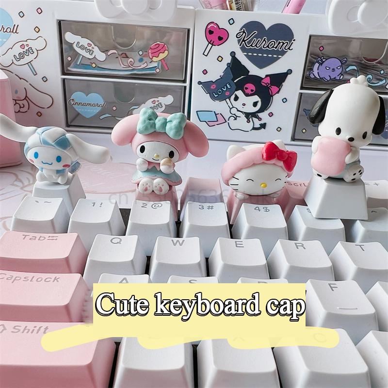 Sanrio Kawaii Cinnamorol Keycaps Mechanical Keyboard Caps Hello Kitty ...