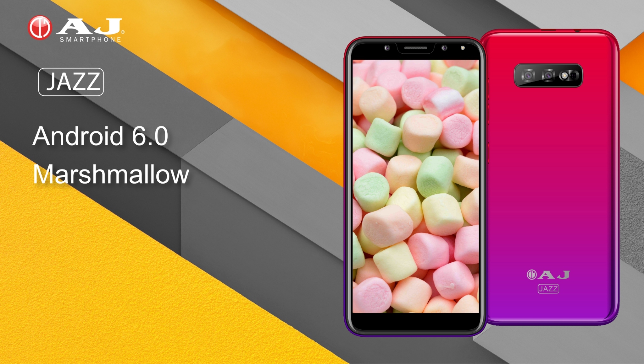 AJ Smartphone รุ่น Jazz หน้าจอ 5.5 นิ้ว 1GB Ram 8GB Rom ORANGE | Thisshop