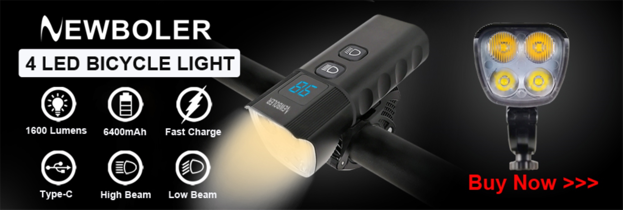 NEWBOLER 2400 Lumen Flashlight For Bicycle USB LED Bike Lights Aluminum Torch MTB Front Lamp ...