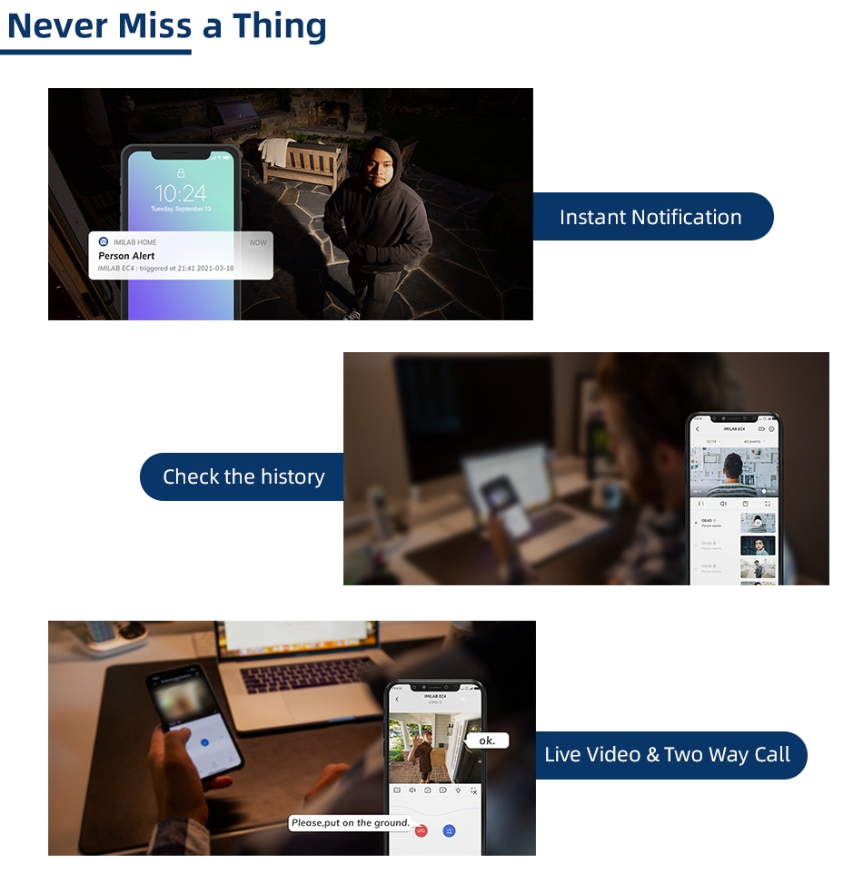 IMILAB EC4 Solar Camera Smart Home Ip Video Surveillance Cam 4MP HD ...