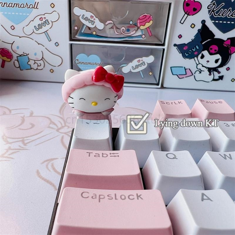 Sanrio Kawaii Cinnamorol Keycaps Mechanical Keyboard Caps Hello Kitty Pochacco MX Axis ...