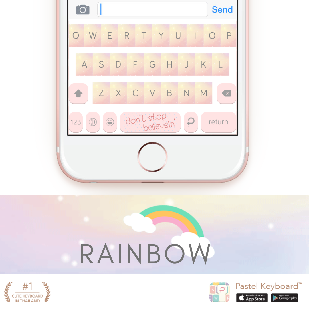 Sparkling Rainbow Keyboard Theme⎮(E-Voucher) for Pastel Keyboard App ...