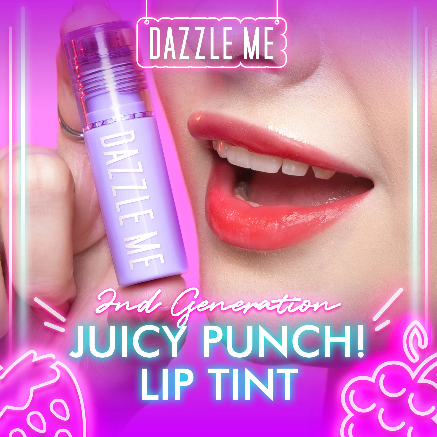 [ใหม่] DAZZLE ME Juicy Punch! Lip Tint ลิปทินท์ ลิปจิ๋ว กันน้ำ ติดทนนาน ...