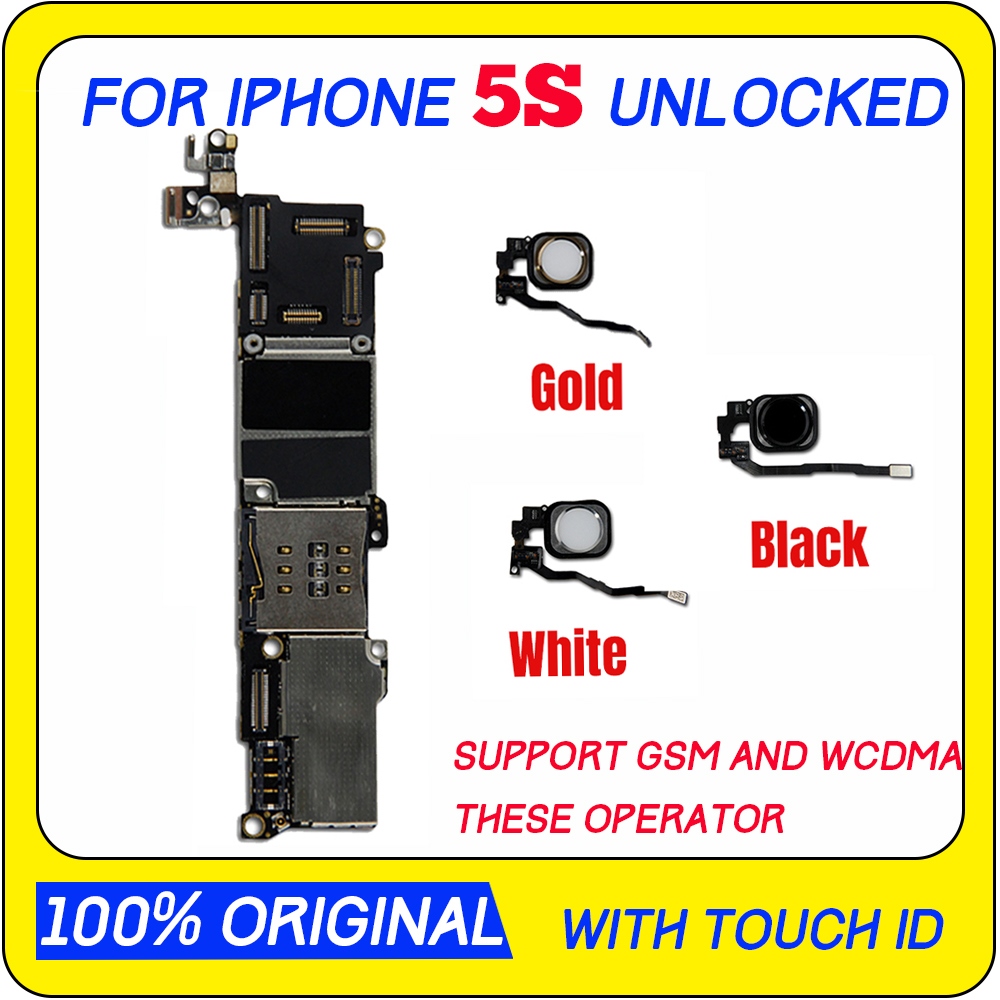 100 Original Unlock Free iCloud For iPhone 5S Motherboard 16GB 32GB ...
